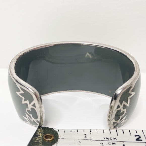 Alan K | Jewelry | Alan K Designo Floral Enamel Silver Cuff Bracelet ...